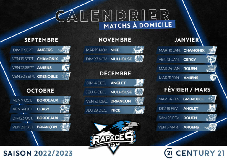 Calendrier - Les Rapaces de Gap